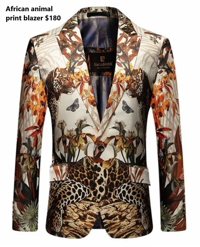 African animal Blazer - Fits NZ men's size L - XL – Uniquely different NZ